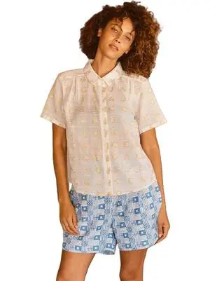 Ace & Jig Winnie Foldover Collar Blouse - Initial