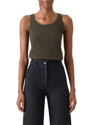 AKRIS Akris Punto Scoop Neck Cotton Sweater Tank