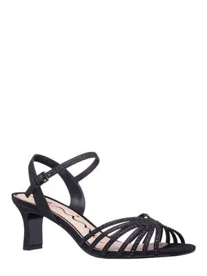 Nina Nina Bryna Embellished Ankle Strap Sandals Black