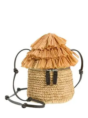 Staud Tiki Raffia Shoulder Bag - Natural