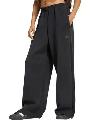 ADIDAS ORIGINALS Wide Leg Jersey Pants - Black