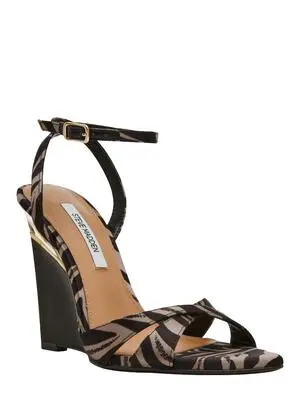 Steve Madden Sorynn Pointed Toe Wedge Sandal - Zebra/brown