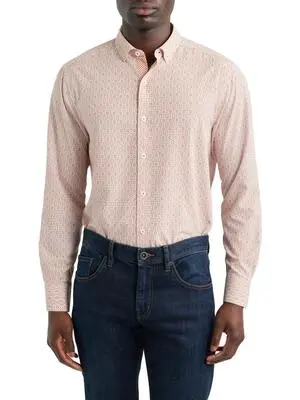 JOHNSTON & MURPHY Xc+™ Football Print Performance Button-down Shirt