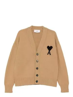 AMI Paris De Coeur Cardigan - Brown
