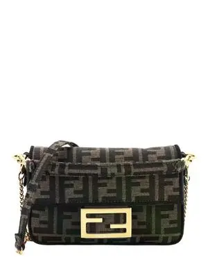 Fendi Baguette Nm Bag Zucca Canvas Mini Crossbody Bag - Brown