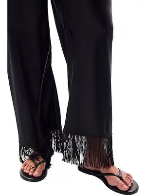 ARTLESS Blair Fringe Pants - Black