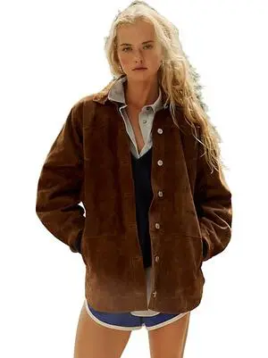 Free People We The Free Suede Jacket - Tan
