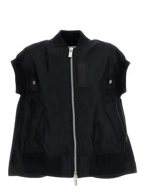 Sacai Nylon Twill Gilet - Nero