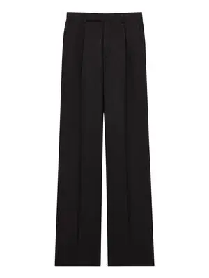 Saint Laurent Fluid Wool Flannel Pants - Noir