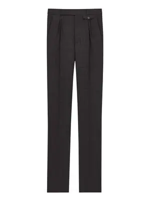 Saint Laurent Tapered Felted Wool Gabardine Pants - Anthracite