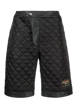 Moschino Patch Diamond-quilted Shorts - Black