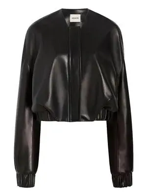 Khaite Nappa Lambskin Bomber Jacket - Black