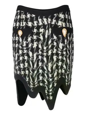 Moschino Asymmetric Wool Miniskirt - Black