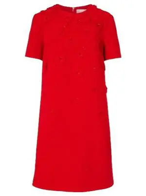 Carolina Herrera Embellished Floral Mini Dress - Red