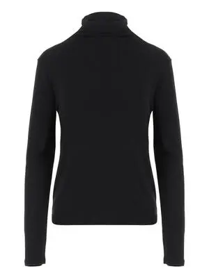 Vince Long-sleeved Knitwear With High Collar - Black