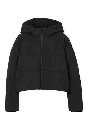 Burberry Hooded Cropped Quilted Down Jacket - Black