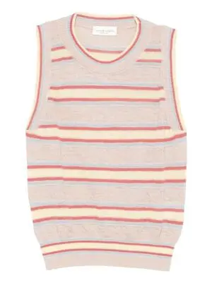 ROBERTO COLLINA Striped Crewneck Tank Top - Nude