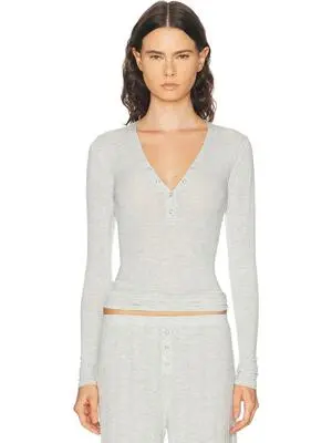 NEGATIVE UNDERWEAR Whipped Henley Top - Cloud