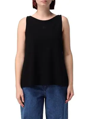 Loewe Sleeveless Viscose Crew Neck Top - Black
