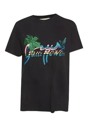 Gucci Hawaii Print Jersey T-shirt - Black