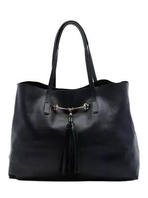 Gucci Calfskin Park Avenue Horsebit Tote Bag - Black
