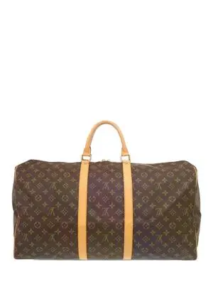 LOUIS VUITTON Monogram Keepall 55 Travel Bag - Brown