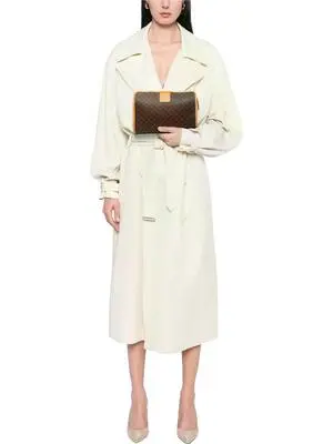 Celine Macadam Coated Canvas Clutch Bag - Brown
