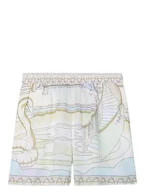 Tory Burch Printed Camp Shorts - Neutrals