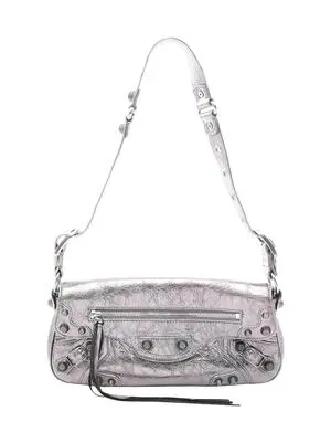 Balenciaga Metallic Lambskin Le Cagole Sling Bag - Silver