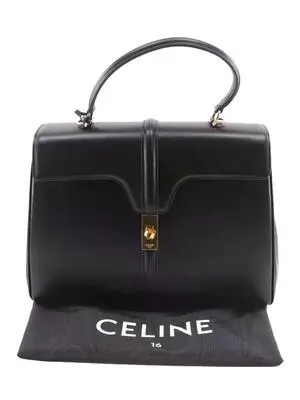 Celine Calfskin 16 Top Handle Bag - Black