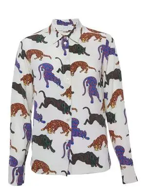 Stella McCartney Silk Cat-print Shirt - Neutrals