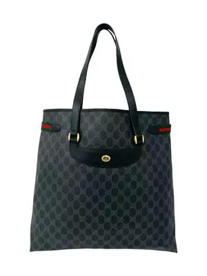 Gucci 20th Century Gg Supreme Web Tote Bag - Black