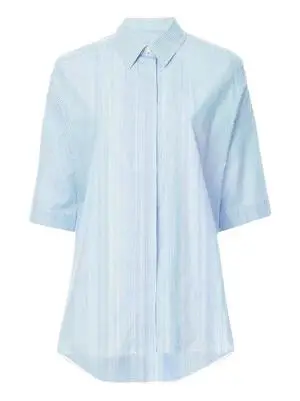 WALK OF SHAME Double Sleeved Striped Shirt - Blue