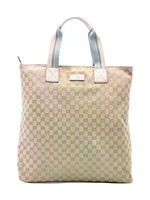 Gucci Gg Canvas Web Vertical Tote Bag - Neutrals