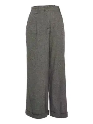 Sandro Houndstooth High-rise Trousers - Grey