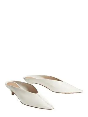 Bottega Veneta Leather Vesta Mules - White