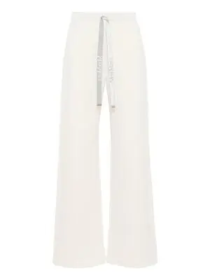 Max Mara Cotton Wide-leg Sweatpants With Drawstring - Neutral