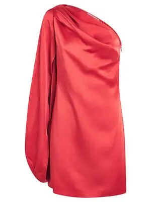 Stella McCartney Satin One-shoulder Mini Dress - Red