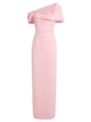 Carolina Herrera Draped Off-the-shoulder Column Gown - Pink