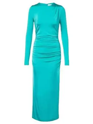 Carolina Herrera Ruched Jersey Midi Dress - Blue