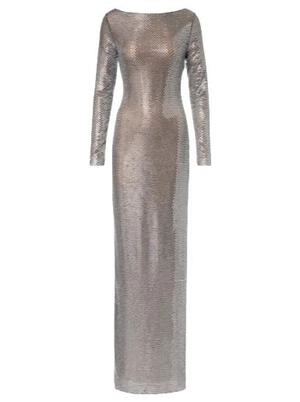 SELF-PORTRAIT Embellished Maxi Dress - Gray