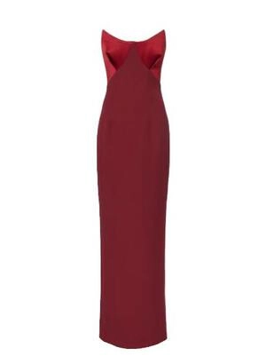 SAFIYAA LONDON Drew Crepe Gown - Red