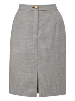 BLAZÉ MILANO Popeye Virgin Wool Houndstooth Pencil Skirt - Gray