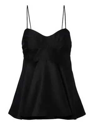 RÓHE Wool And Silk Blend Ruffled Camisole - Black