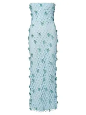 Simkhai Iridessa Strapless Embellished Gown - Blue