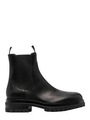 GIANVITO ROSSI Logo Side Paneled Chelsea Boots - Black