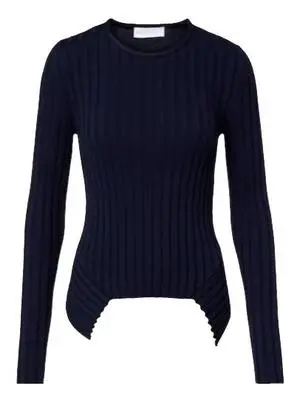 Stella McCartney Ribbed-knit Cotton Crew Neck Sweater - Black