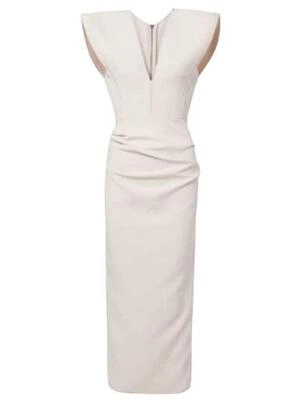 Maticevski Wingtip Draped Midi Dress - White