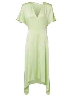Stella McCartney Envers Satin Midi Dress - Green