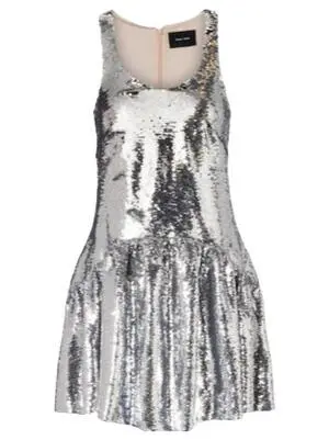 Simone Rocha Sequined Gathered Mini Dress - Gray